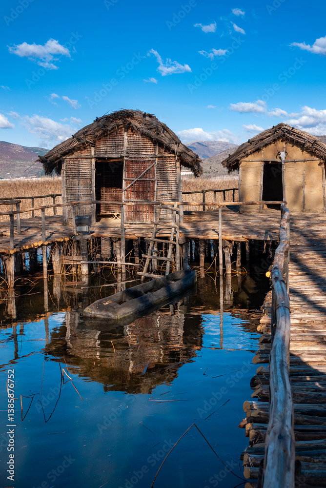 Lakeside reconstruction of Neolithic stilt houses at the Dispilio ...