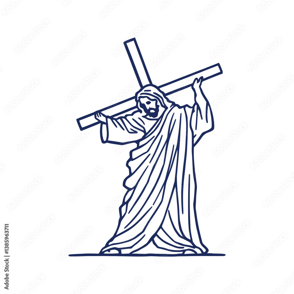 Jesus Carrying the Cross: Christian Symbol of Sacrifice and Redemption ...