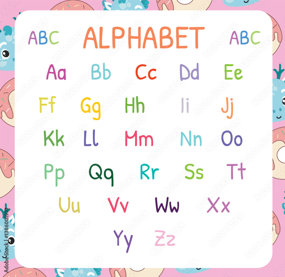 Alphabet uppercase and lowercase letters. Exercise for children to ...