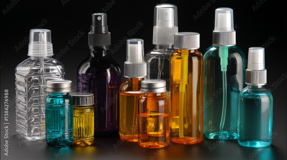 Empty pill containers. Medical Sprays. packaging for drugs: painkillers ...