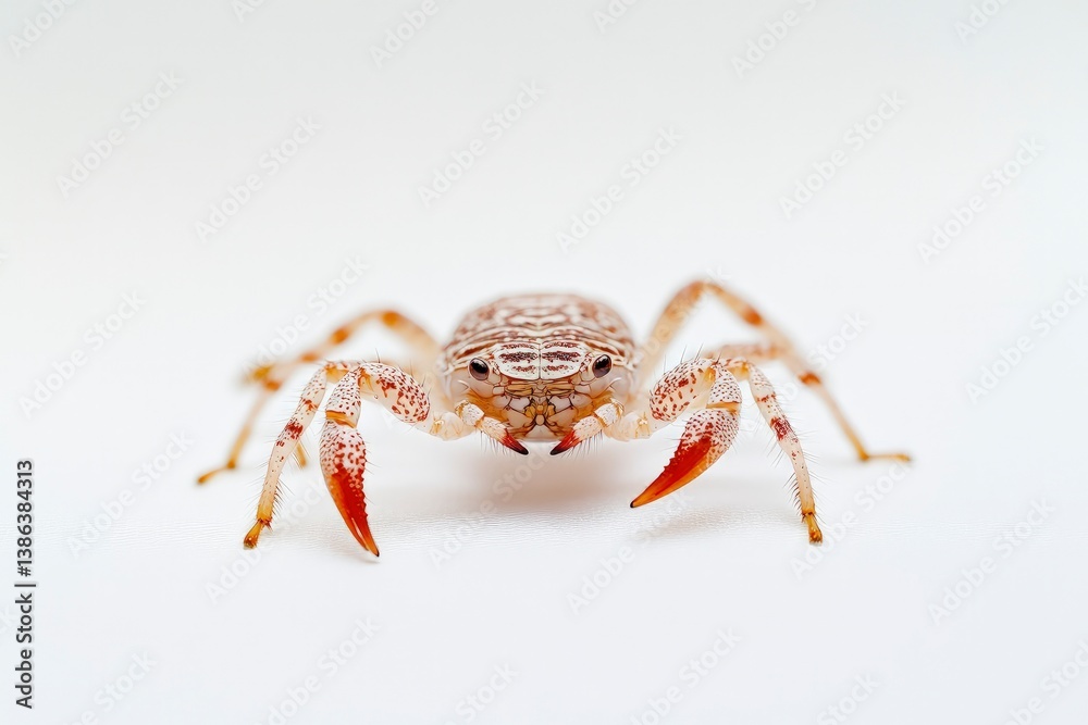 Frontal Portrait of Pale Windscorpion Solifugae on White Surface Stock ...