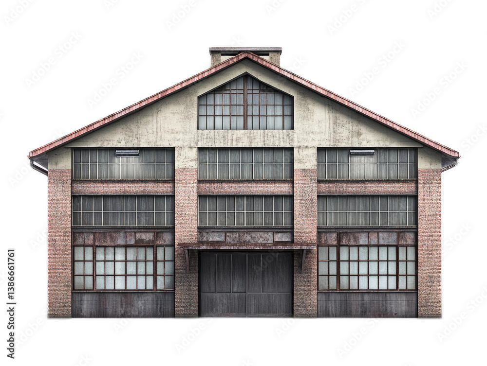 Factory building conversion with sawtooth roof, clerestory windows, and ...