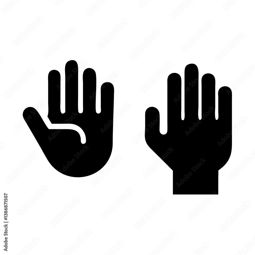Stock-Vektorgrafik „hand stop icon set. hand icon symbol, vector ...