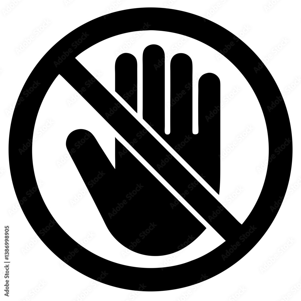 Stop Hand Symbol for Safety and Restriction Warning Designs, stop hand ...