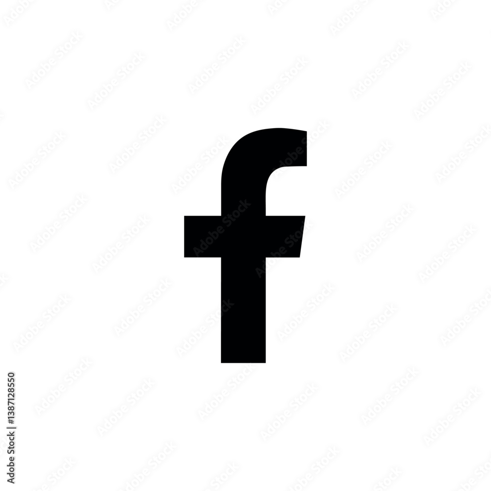 Facebook Letter Black Logo Icon, FB App Vector, Editable SVG & PNG ...