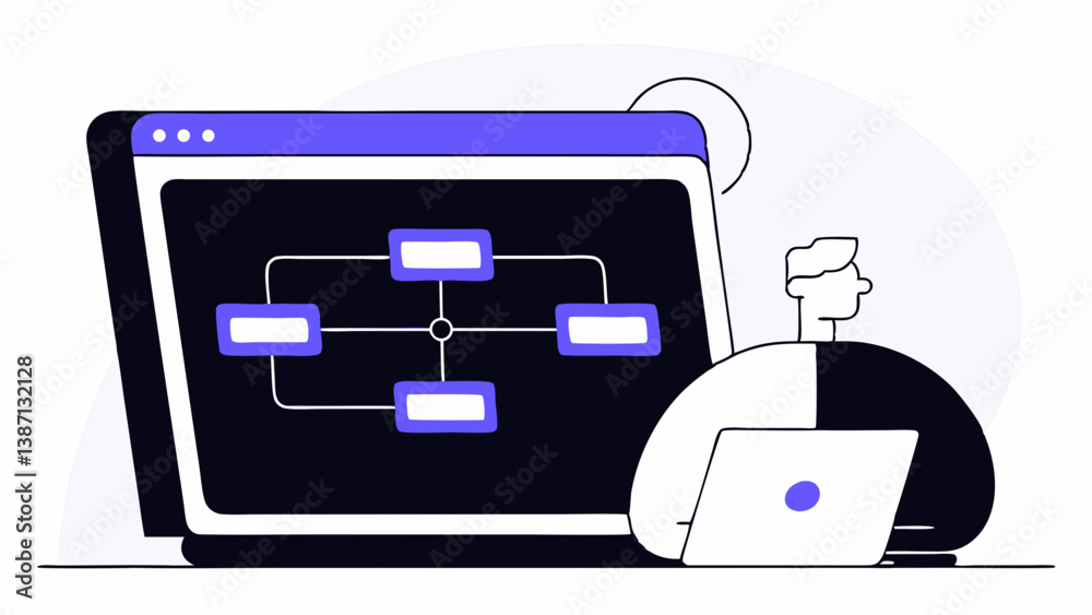 Vector de Stock business workflow process management concept digital ...