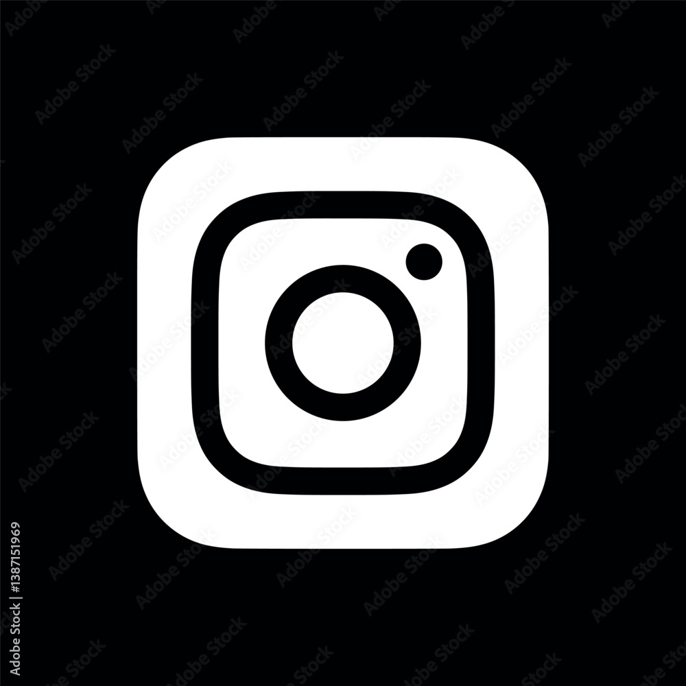 Instagram White Logo Icon, IG App Vector, Editable SVG & PNG ...