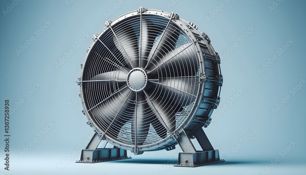 Modern heavy-duty fan with strong airflow system and clean design shown ...