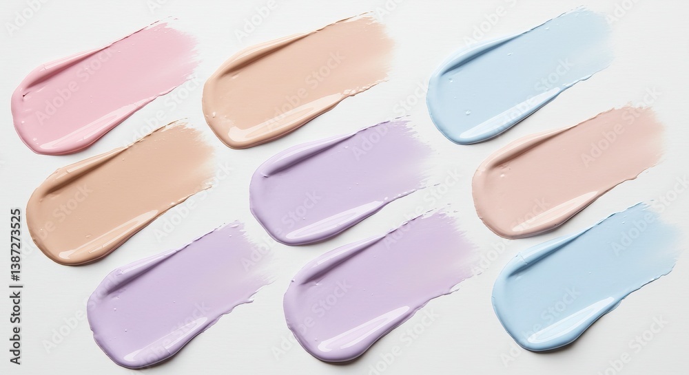 Pastel color palette swatches on white background for art and design ...