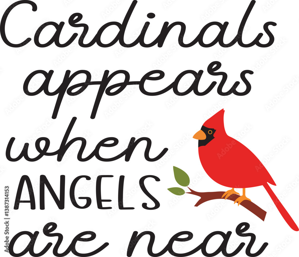 Image vectorielle Stock cardinals appears when angels are near SVG ...