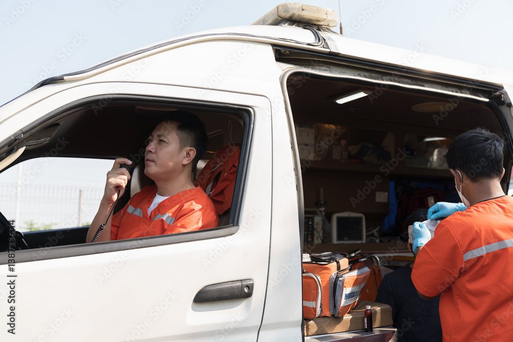 Paramedic, emergency, ambulance staff and medical help. Ambulance staff ...