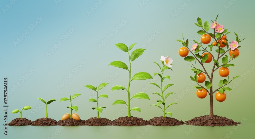 Foto de Stock The Life Cycle of an Orange Tree: From Seed to Fruit A ...