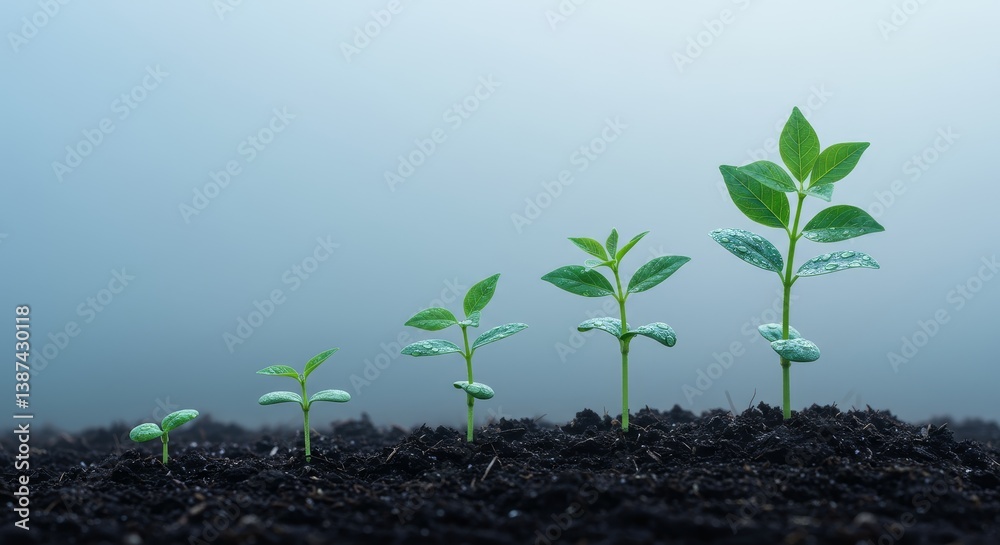 Plant growth stages from seed to mature plant. Depicts seedling ...