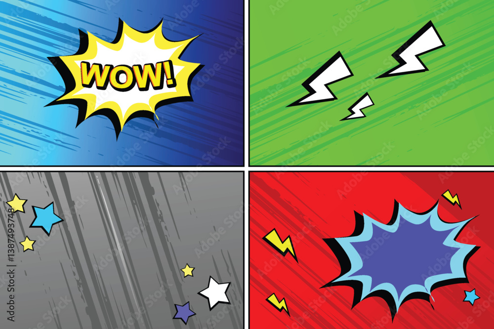 Vector de Stock Background panel comic manga panel pop art style. with ...