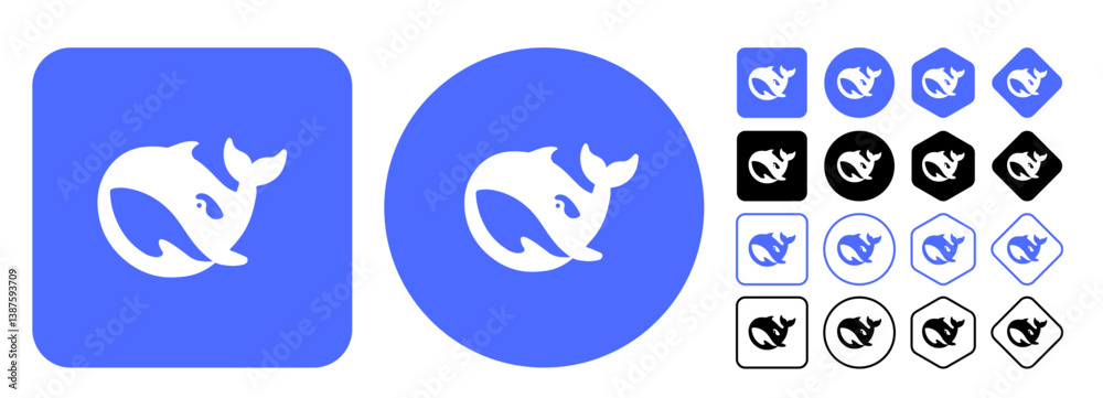 Deepseek logo icon logo set Png & vector. Deepseek logo transparent png ...