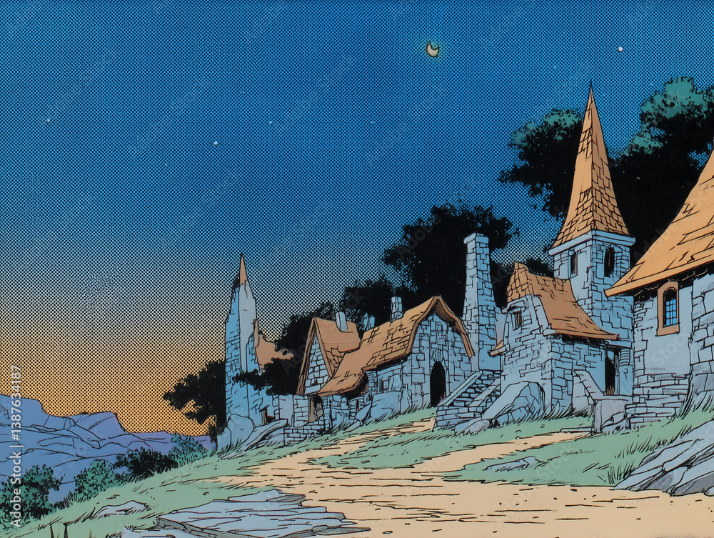 Epic Fantasy Comic Environments – Hand-Drawn Sci-Fi & Medieval Concept ...