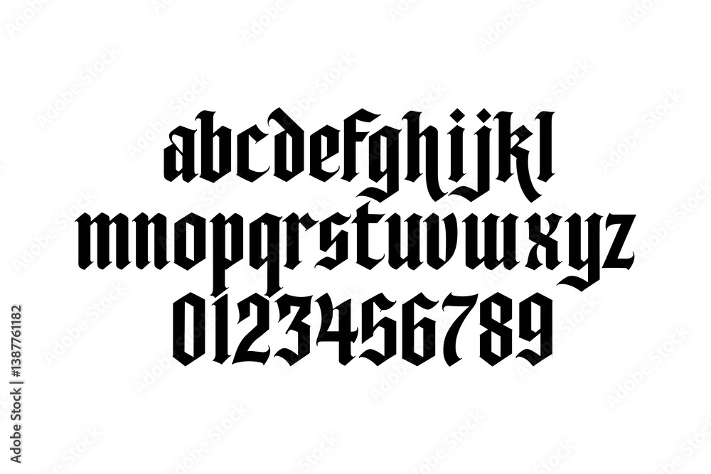 DarkScribe - Gothic Blackletter Font A sharp, gothic font with medieval ...