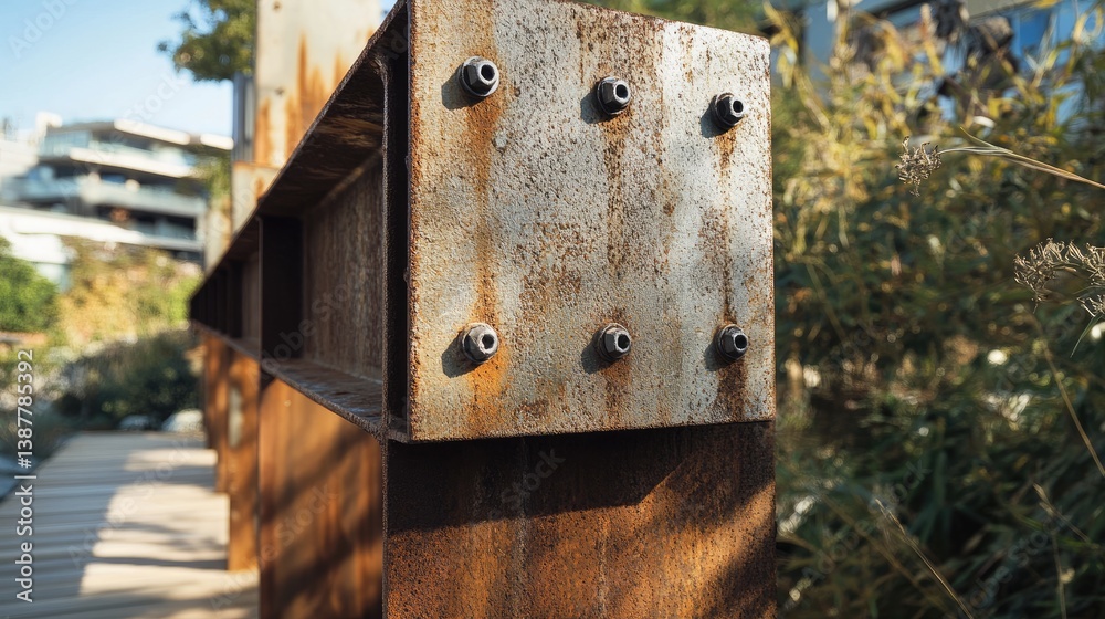 Structural detail of beam-to-column joint showing bolt arrangement and ...