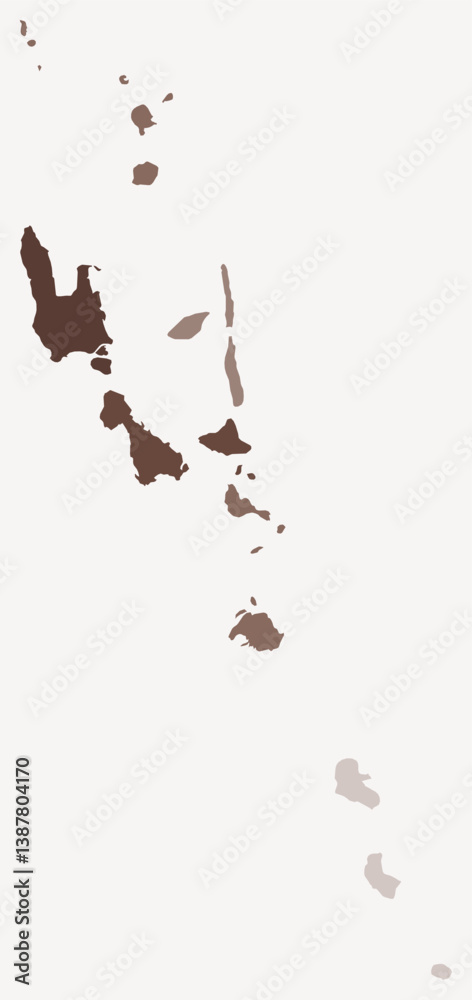 Map of Vanuatu with regions. Just a simple country border map with ...