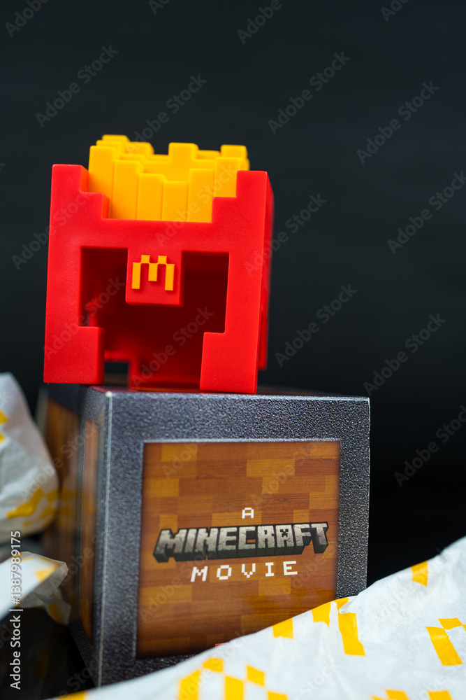 Bangkok, Thailand - April 6, 2025 : Fry Helmet Minecraft from McDonald ...