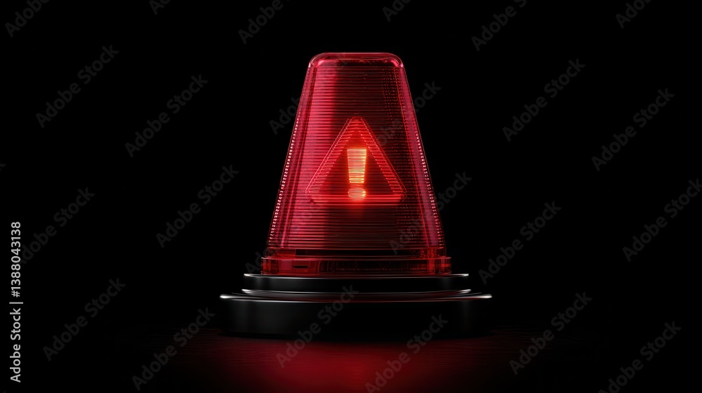 Red warning light emergency siren 3d icon attention background of ...