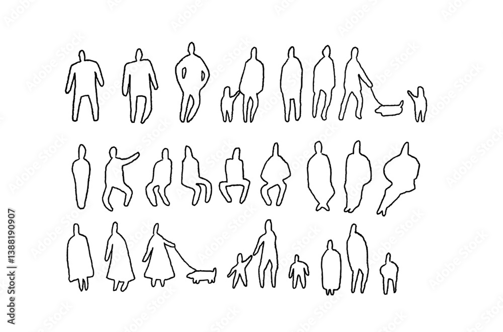 Architectural Drawings, people vector in park out door illustration ...