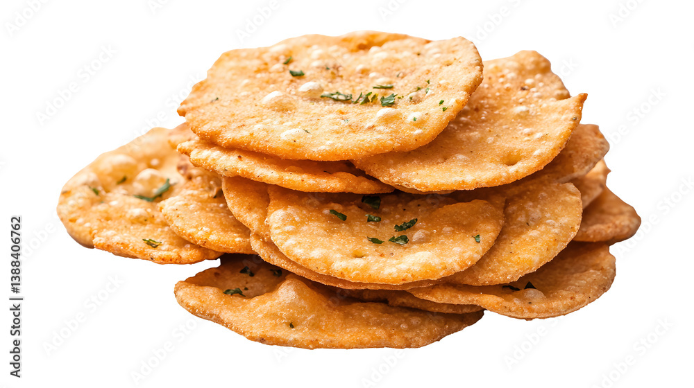 traditional indian gujarati food deep fried bread puri or Poori also ...