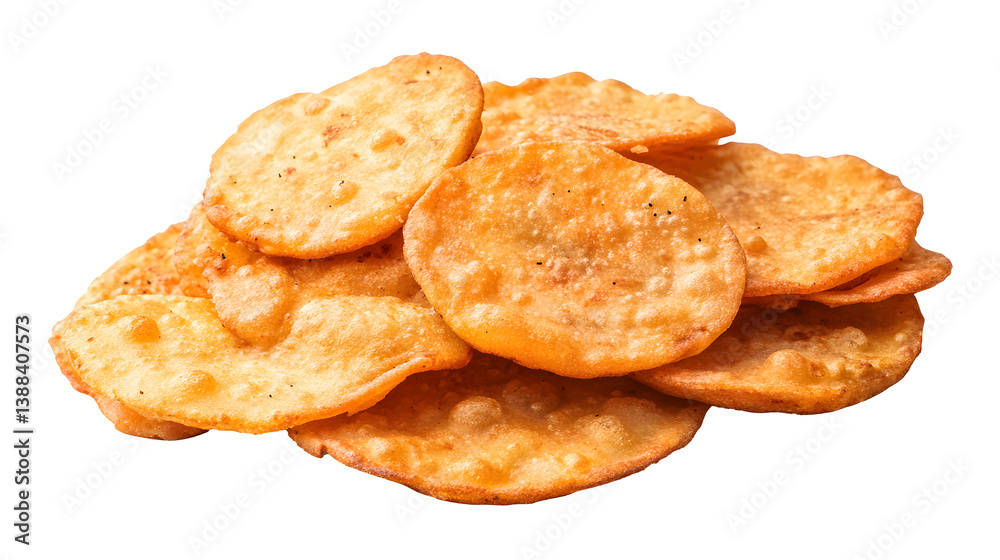traditional indian gujarati food deep fried bread puri or Poori also ...