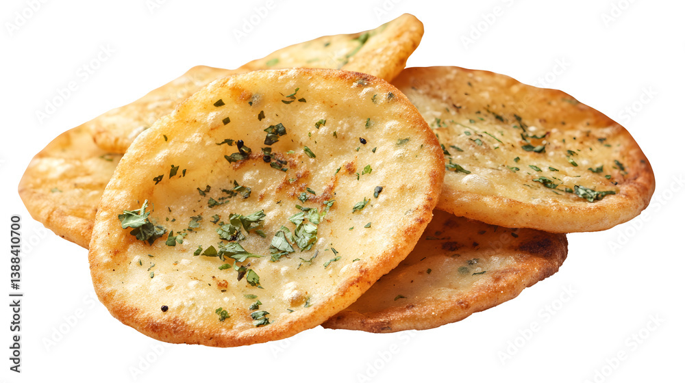 traditional indian gujarati food deep fried bread puri or Poori also ...