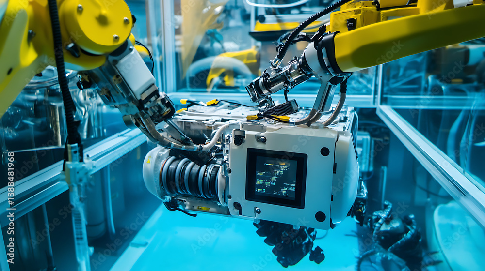 Mechanical arms constructing autonomous robots for underwater cable ...