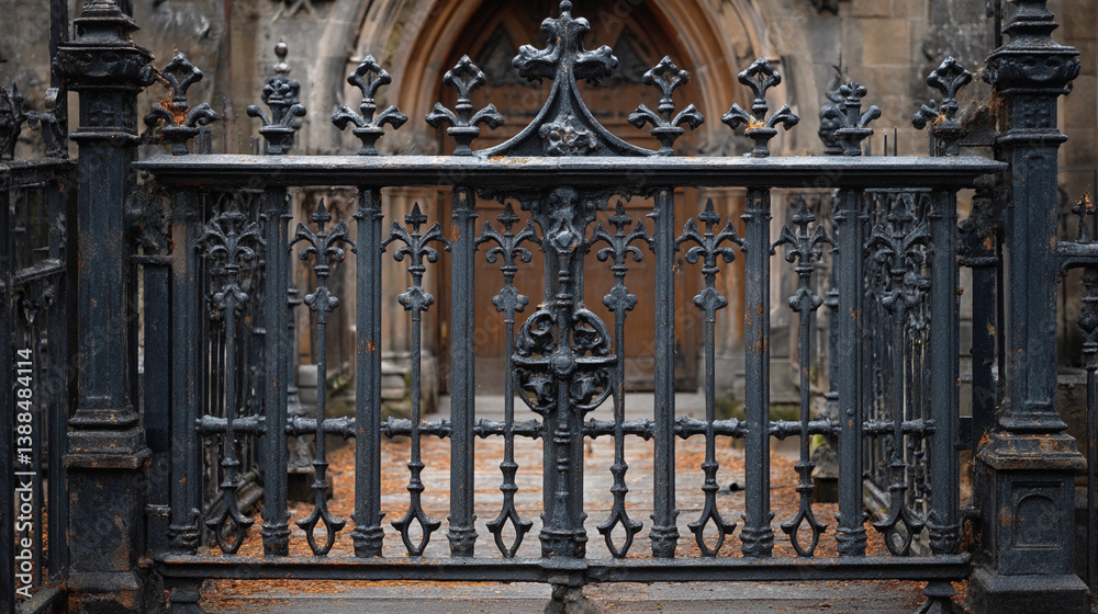 Discover the haunting beauty of a gothic wrought iron cemetery gate ...