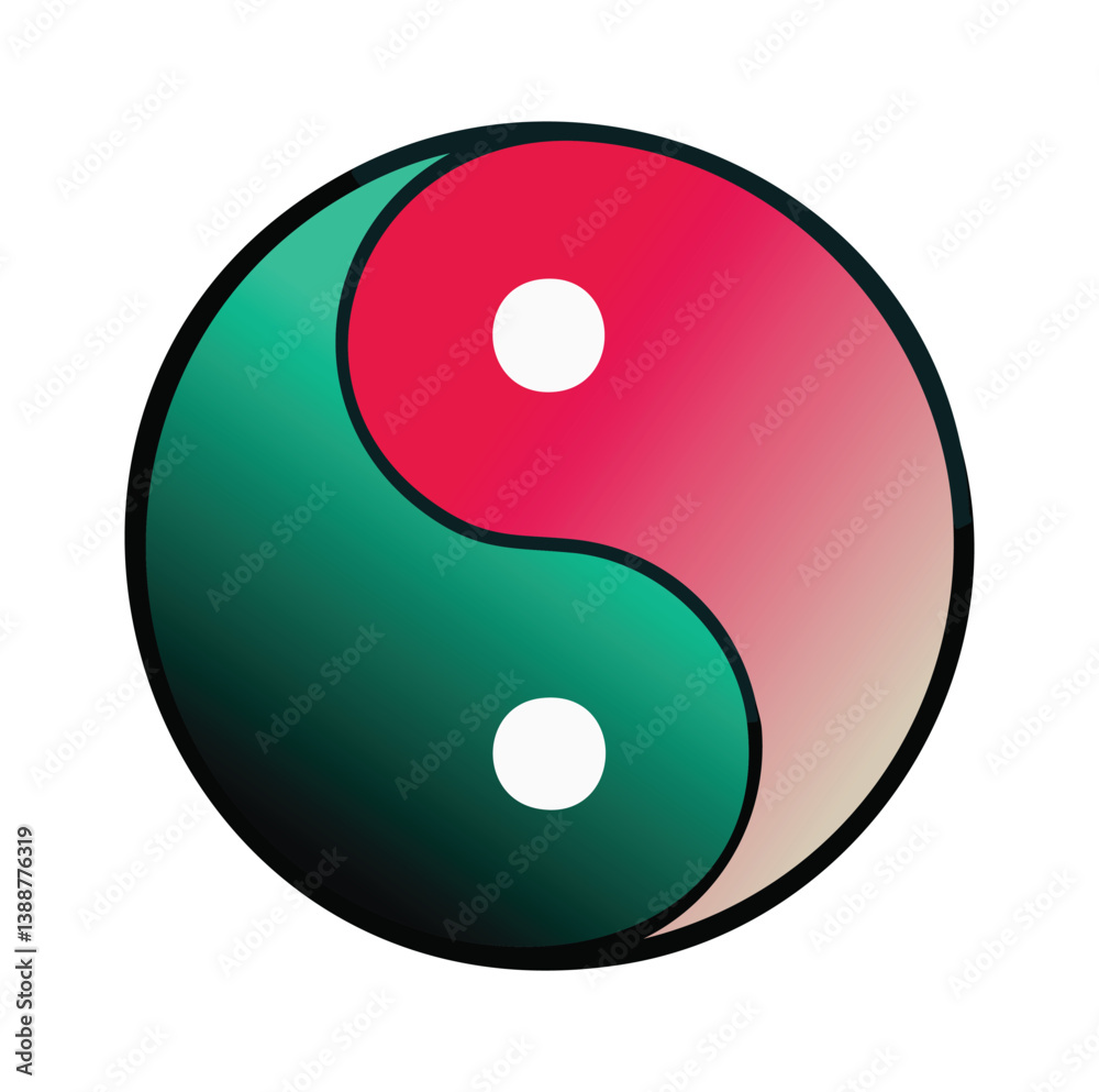 Vector Yin Yang Symbol with Vibrant Colors and Smooth Curves ...