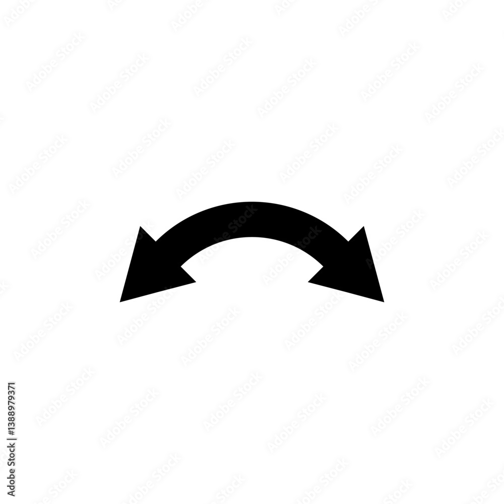 Curved double-ended semicircular arrow. Double ended and dual arrow ...