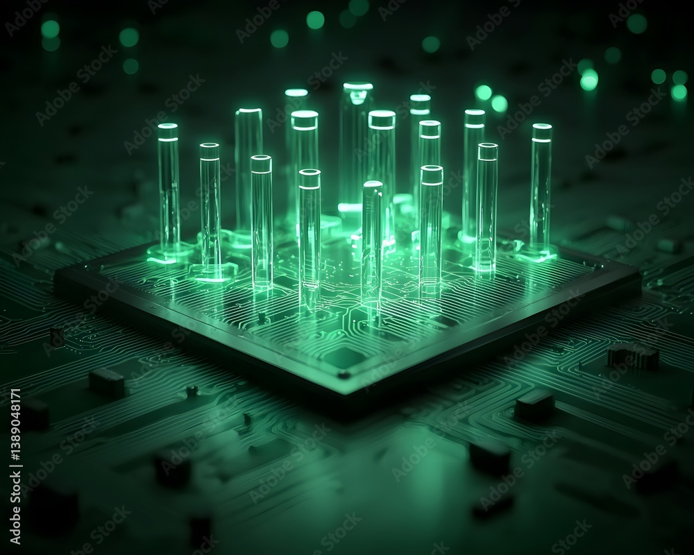 AI-powered computation at its peak, quantum circuits visualizing machine learning processes ...