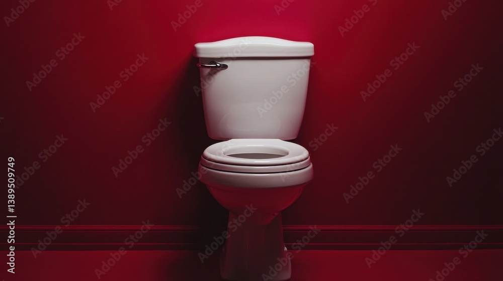 Compact toilet design for small spaces, shown on rich maroon background ...