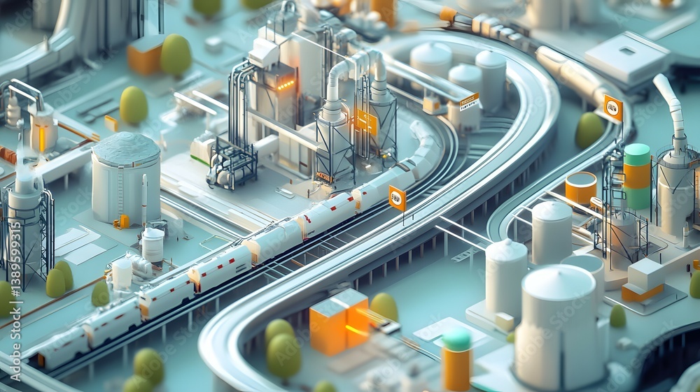 A futuristic circular supply chain system AI-managed logistics tracking ...