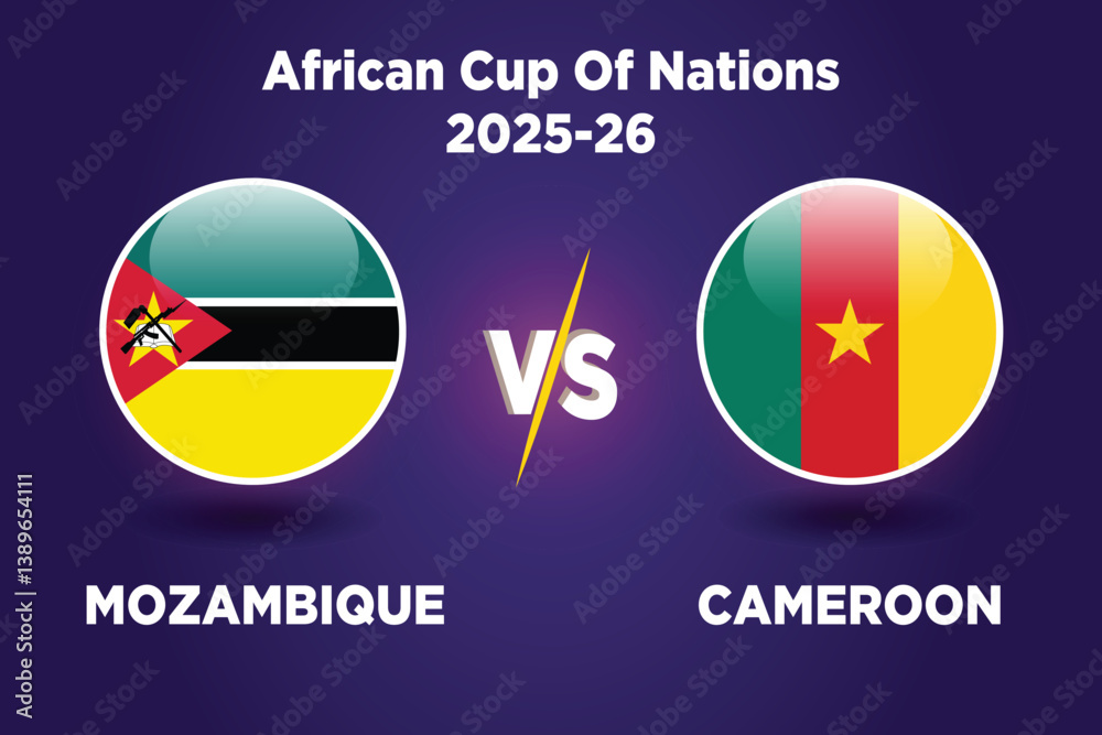 Mozambique vs Cameroon soccer match concept. African cup of nations ...