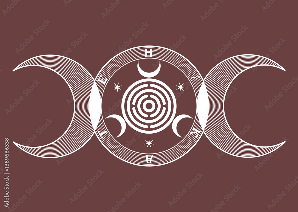 Triple Moon symbol on the Mother Seal of Hekate aka Hecate Greek ...