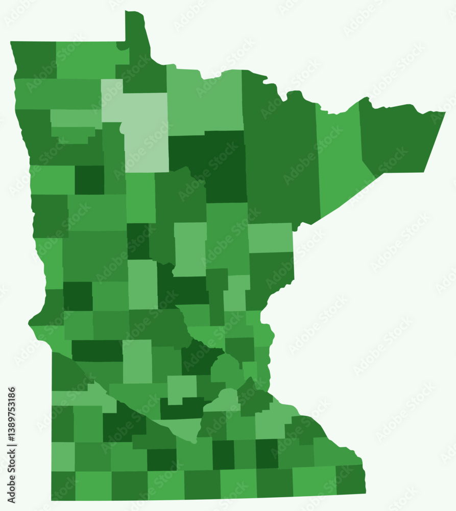 Map of Minnesota with counties. Just a simple state border map with ...