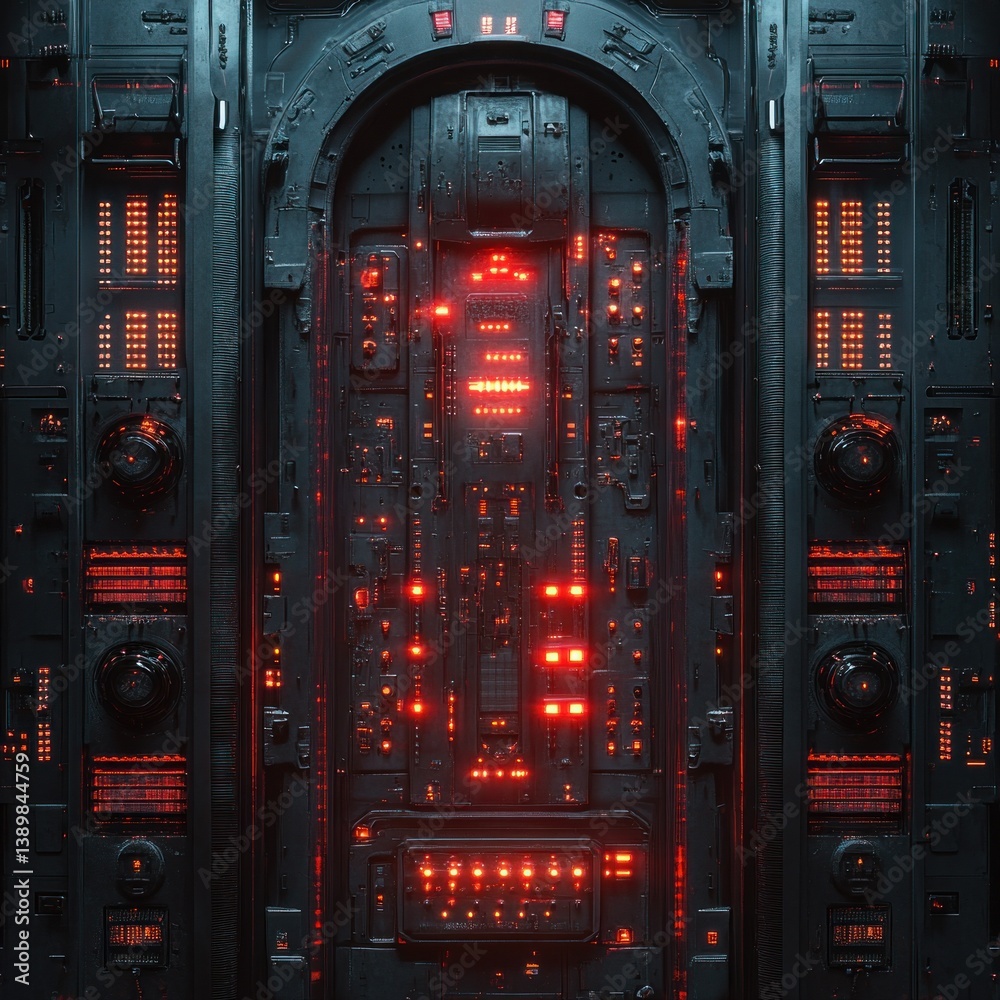 Cyberpunk Female AI with Biomechanical Design and Computer Core ...