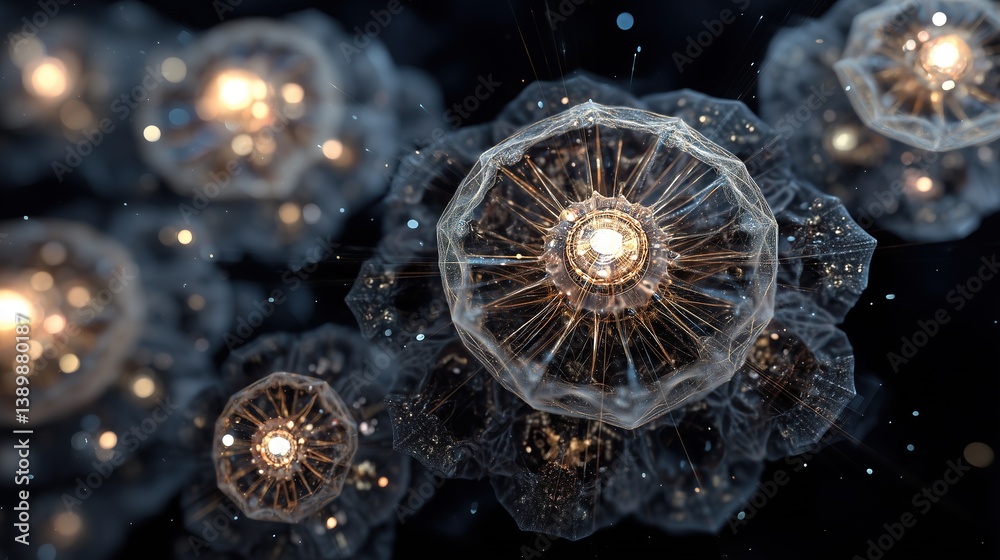 Quantum Computing Visualization - Abstract Time Crystal Art with Fractals for Science Social ...