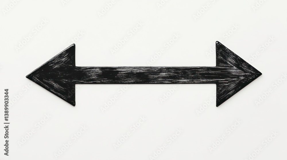 Simple black arrow points left on white background. Minimalist design ...