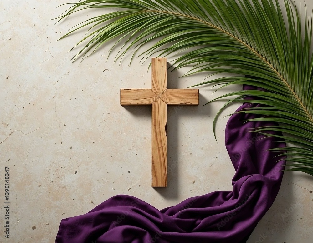 Cross and Palm Leaf on a Stone Backdrop; the Significance of Palm ...