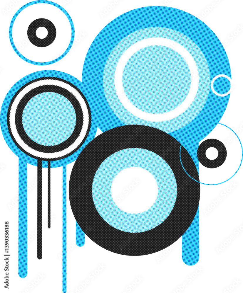 Frutiger metro design elements, sky blue, retro graffiti and pop music ...