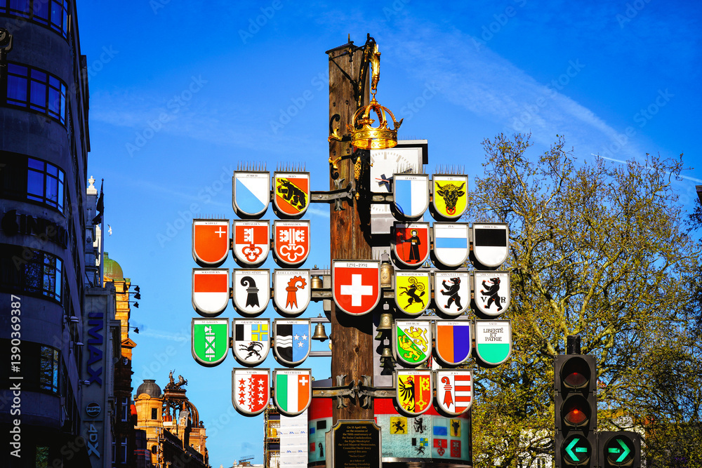 Swiss Cantonal Tree Totem Pole, Confederation Totem And Swiss ...