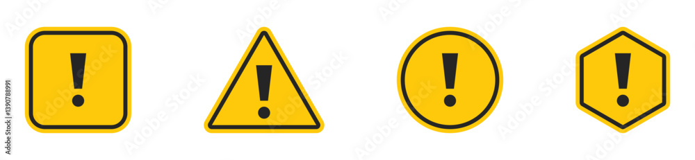 Caution, danger and warning signs . attention vector icon . exclamation ...