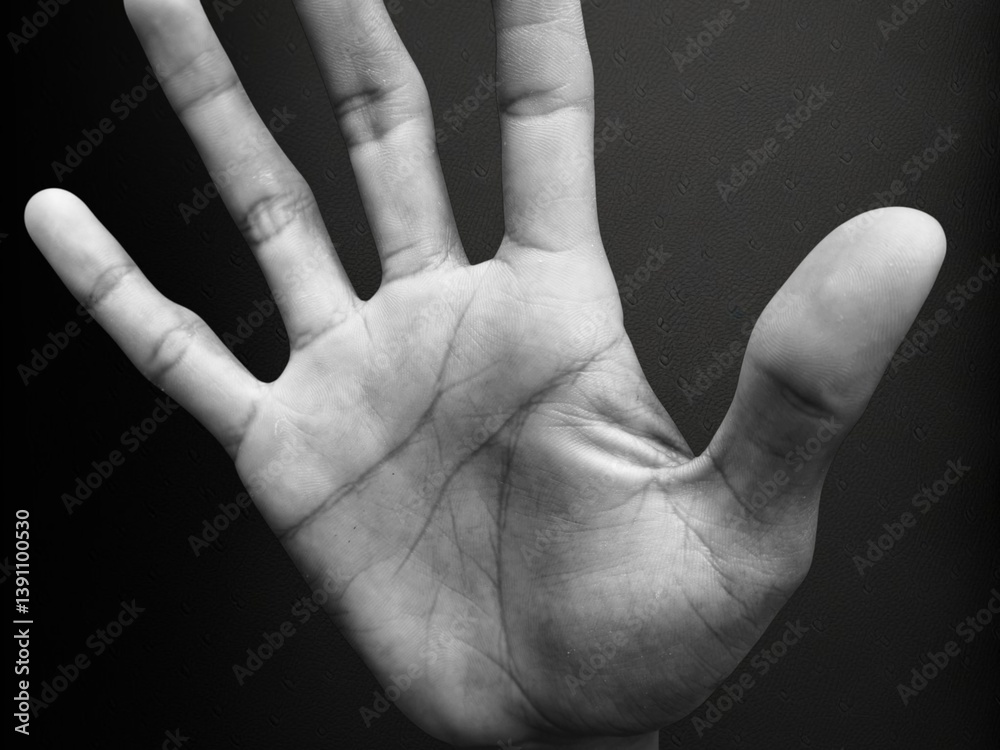 symbol of a scared and refusing woman's hand.concept of harassment ...