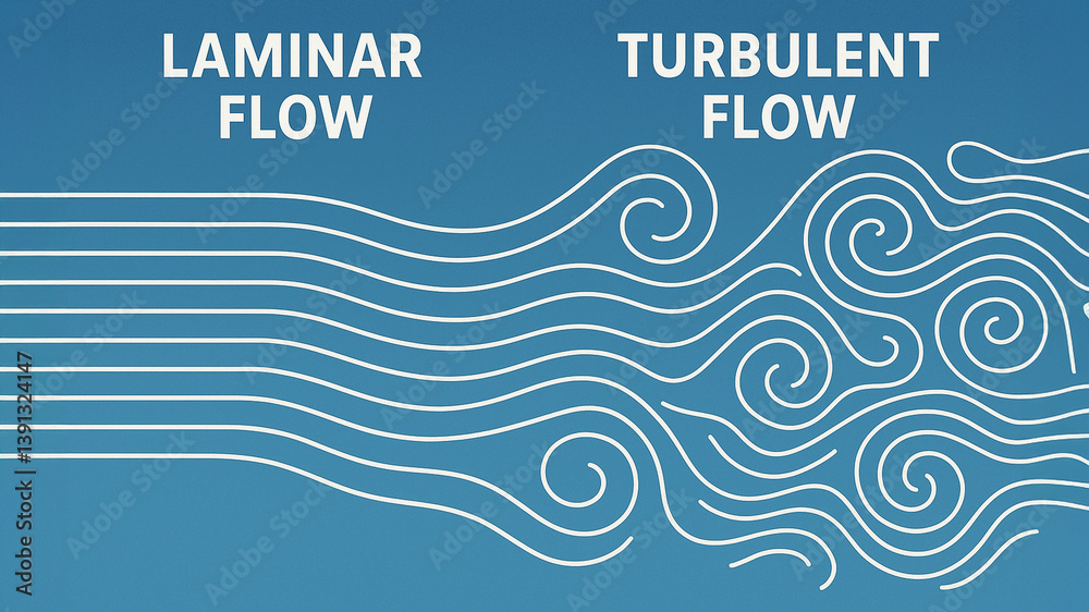 Laminar flow and turbulent flow illustrate principles of air movement ...