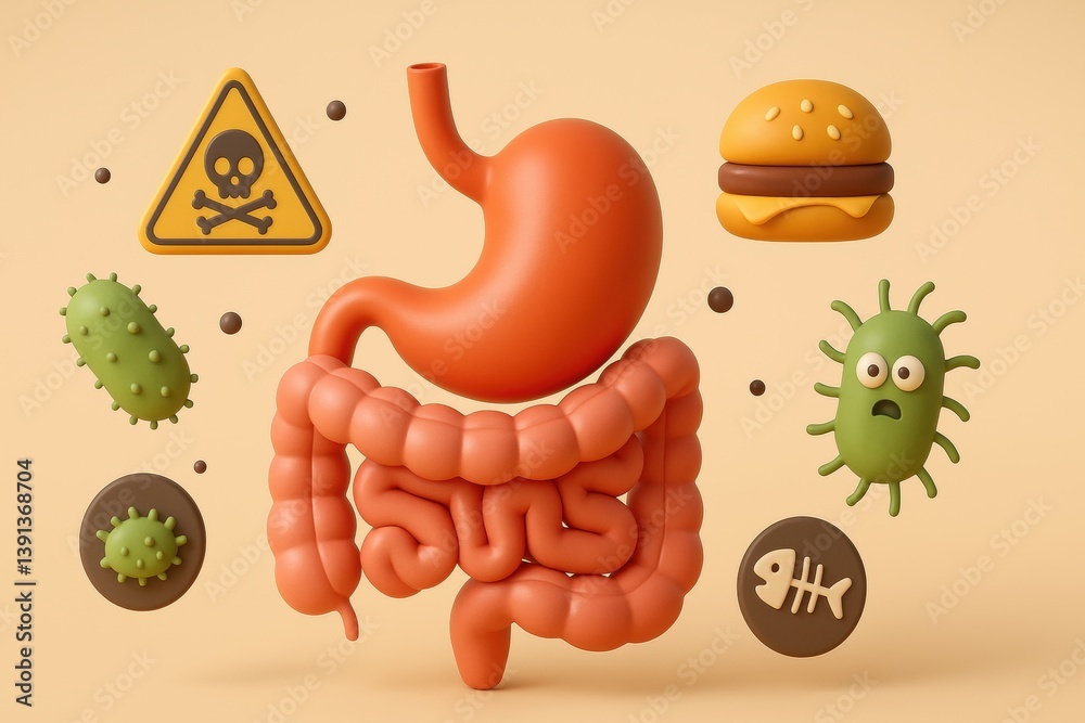 Digestive Health: A vibrant and informative visual representation of ...