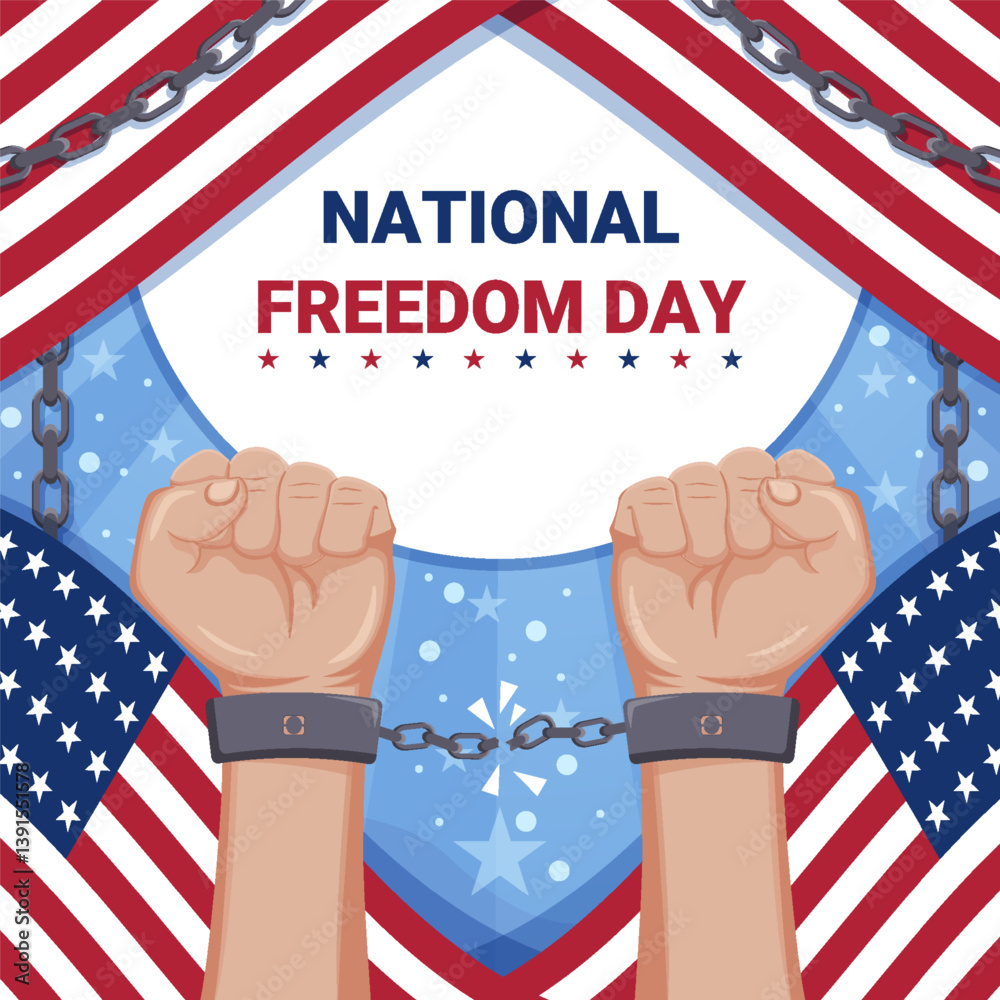 National Freedom Day: Hands in Chains, a Symbol of Liberation Stock ...